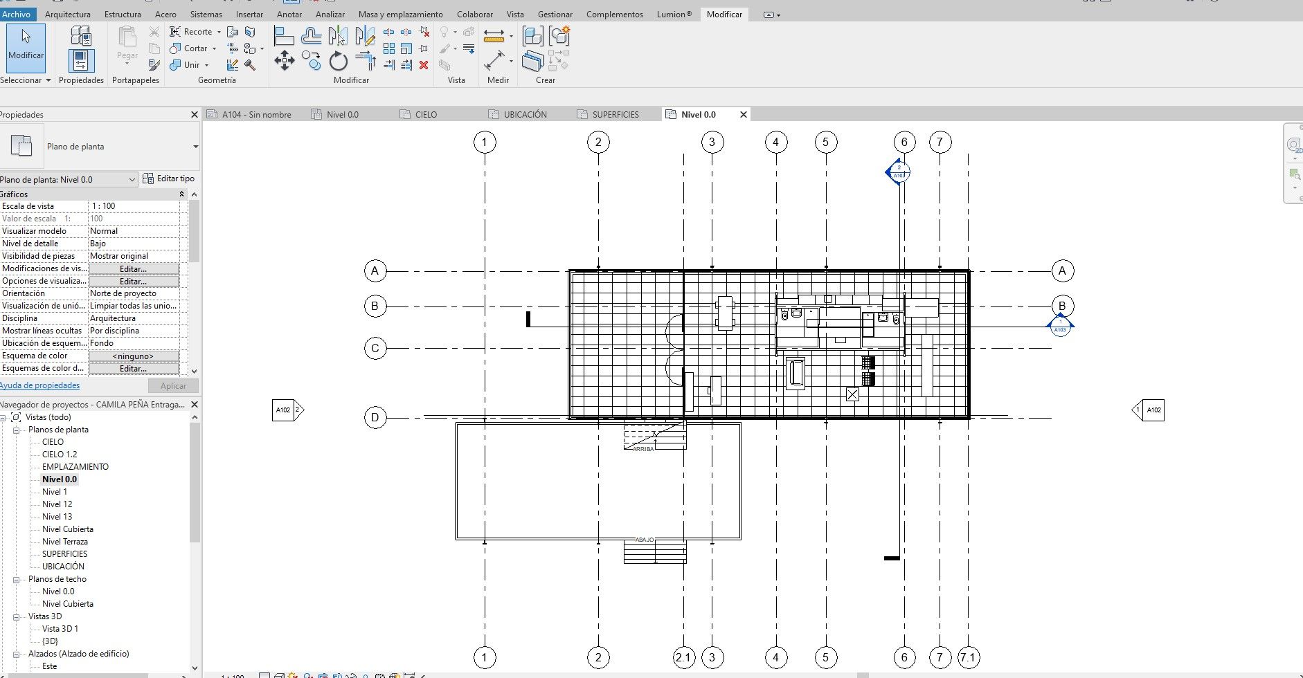 Mi proyecto del curso: Diseño y modelado arquitectónico 3D con Revit | Domestika
